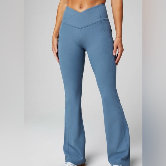 Fabletics | Pants & Jumpsuits | Fabletics Oasis Rib Hw Crossover Kick ...